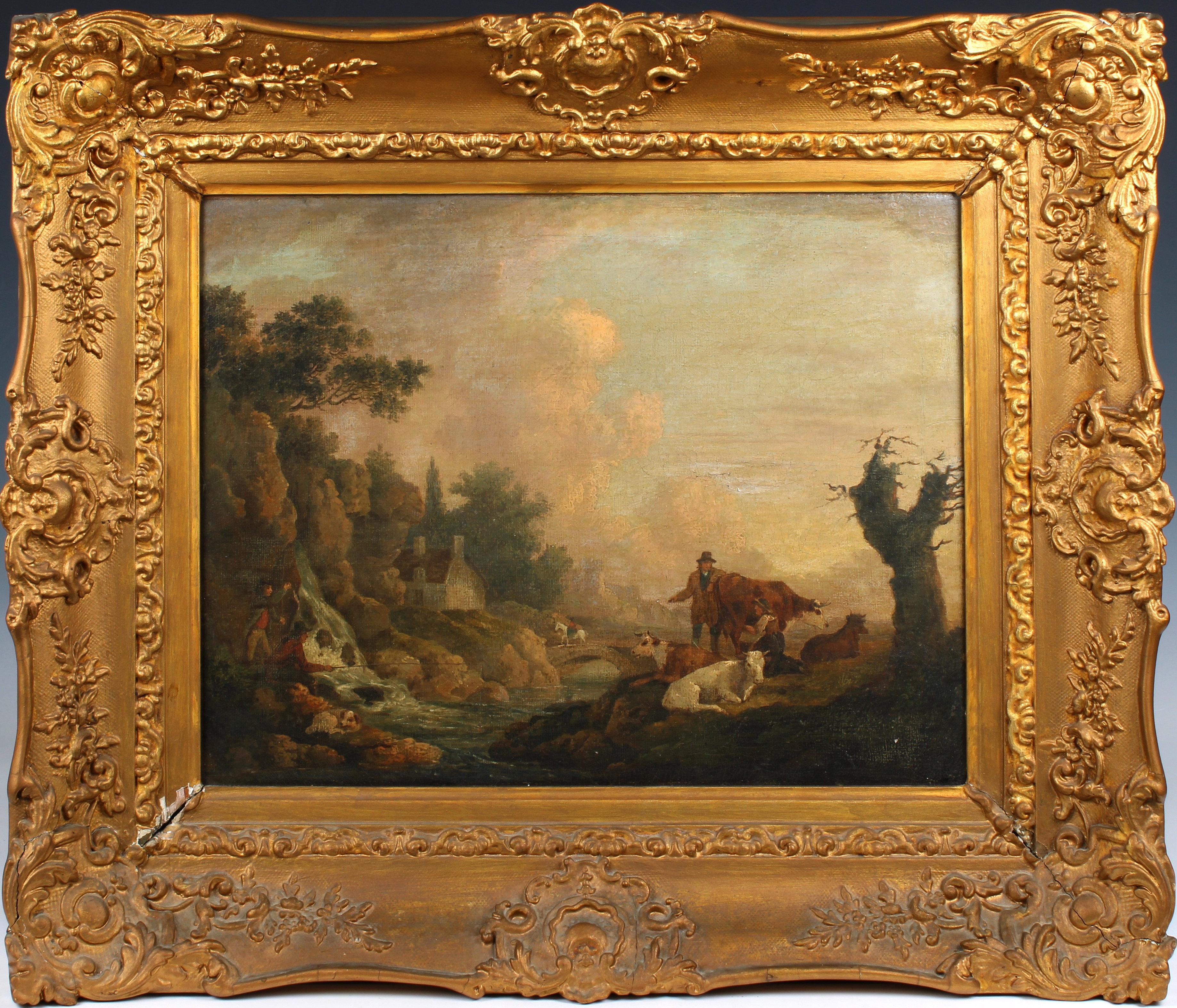 Thomas Creswick | Figures and Cattle by the Stream (19th Century ...