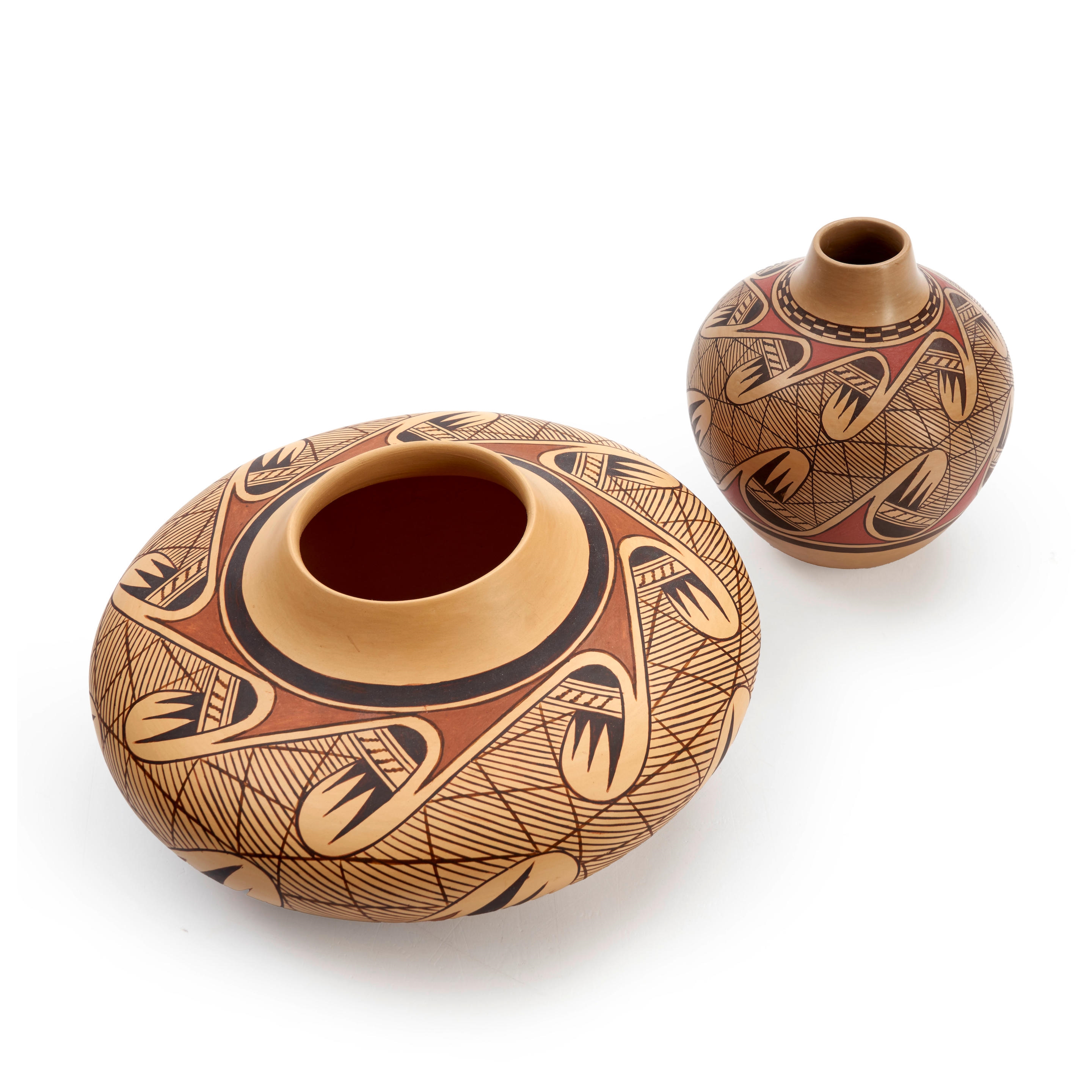 Rayvin Nampeyo | Two Rayvin Nampeyo polychrome jars | MutualArt