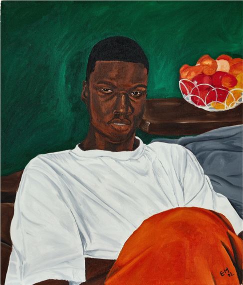 Matthew Eguavoen | Guy Portrait (Green Background) (21) | MutualArt