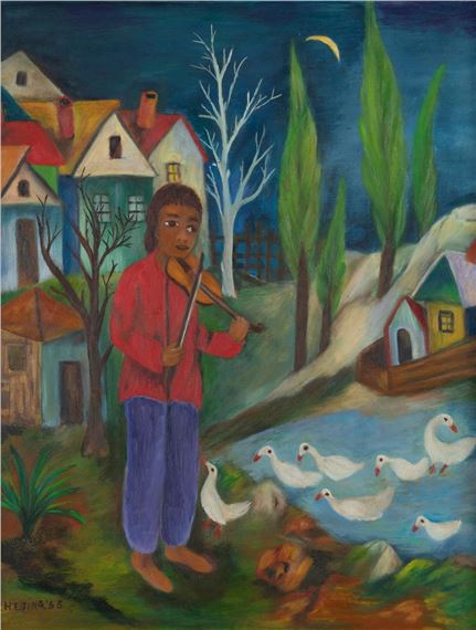 Perle Hessing | Violinist and Ducks 1965 (1965) | MutualArt