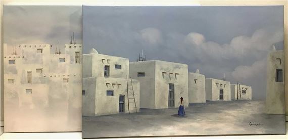 Jose Aricopa | Jose Aricopa Southwest Adobe Oil On Canvas | MutualArt