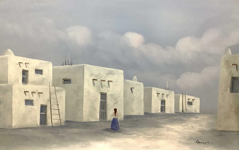 Jose Aricopa | Jose Aricopa Southwest Adobe Oil On Canvas | MutualArt