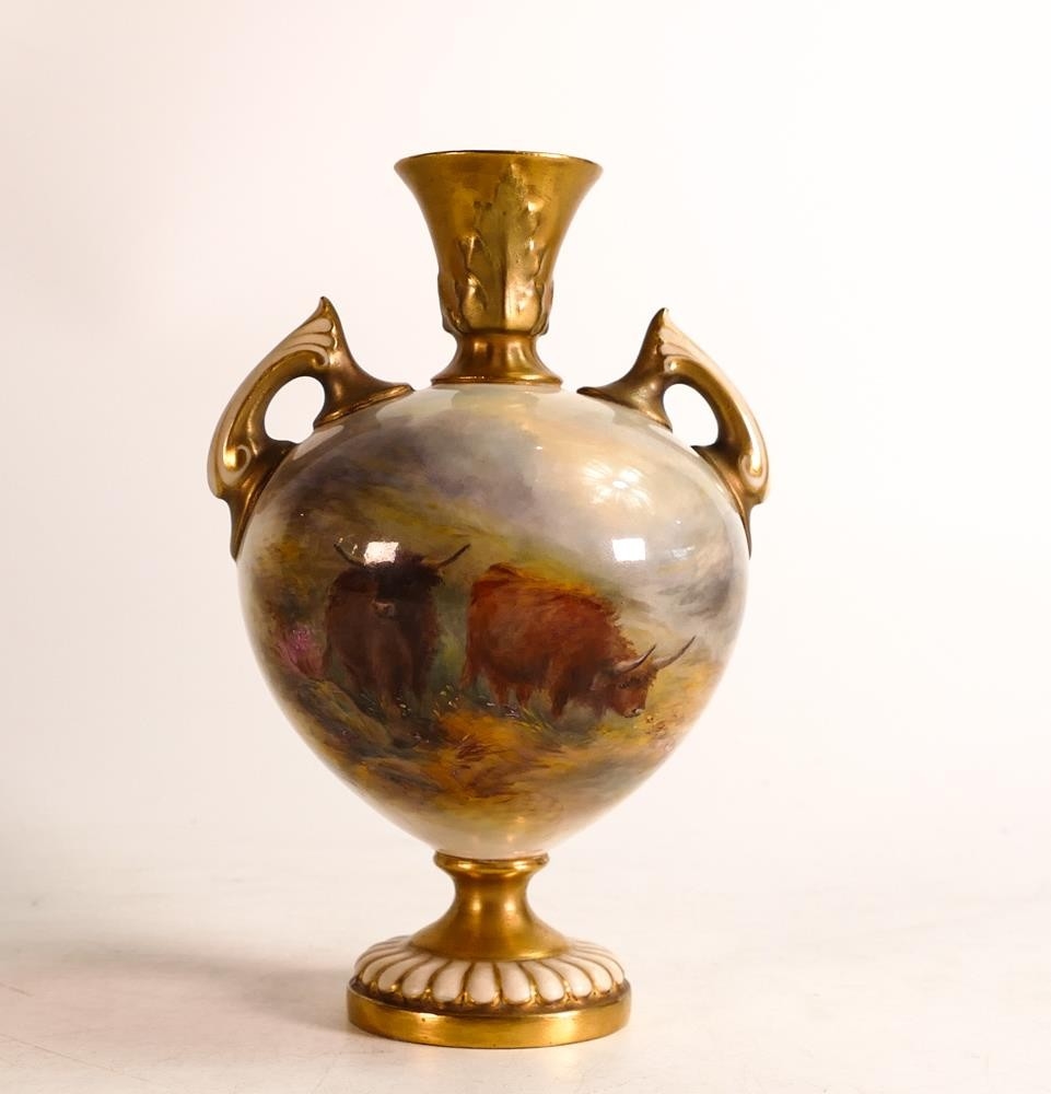 Harry Stinton | Royal Worcester hand painted vase of globular form ...