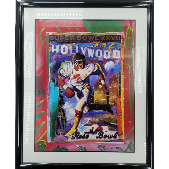 Peter Max | Signed Peter Max Super Bowl XXVII 1993 Mixed Media Painting ...