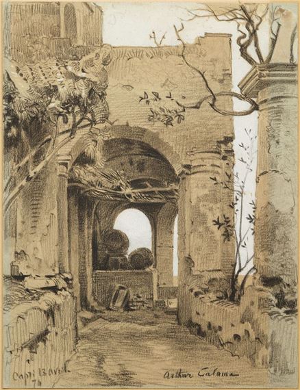 Jean Baptiste Arthur Calame | A dilapidated villa on Capri (1874 ...