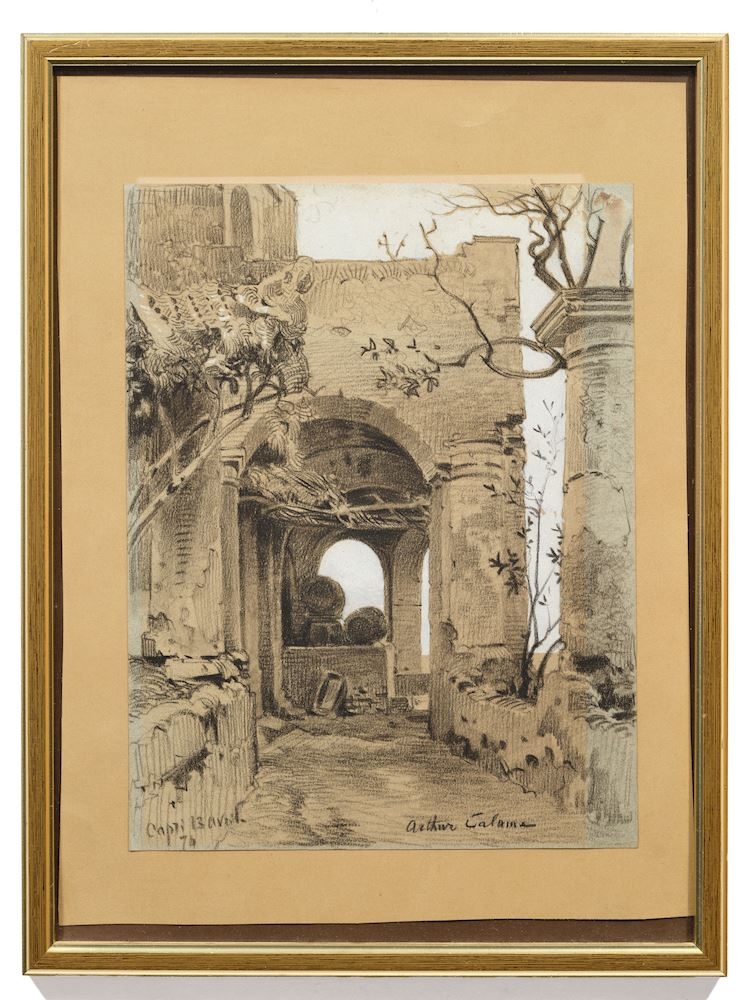 Jean Baptiste Arthur Calame | A dilapidated villa on Capri (1874 ...