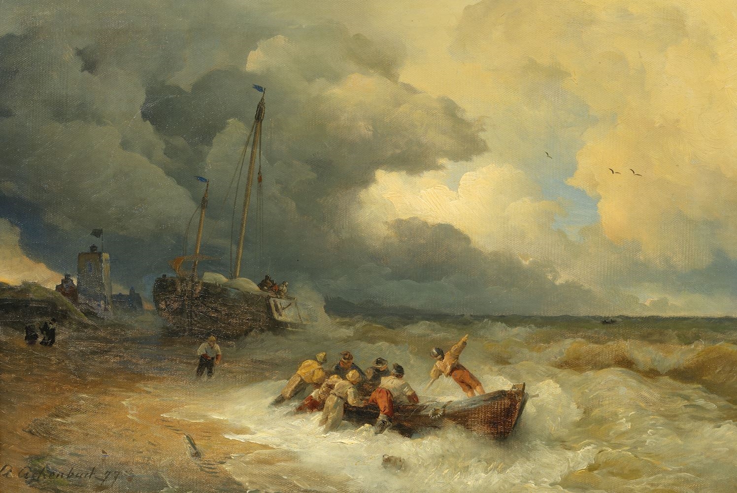 Andreas Achenbach | Fisherman in heavy seas | MutualArt