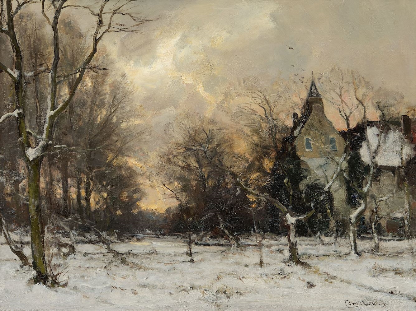 Louis Apol | Winter landscape | MutualArt