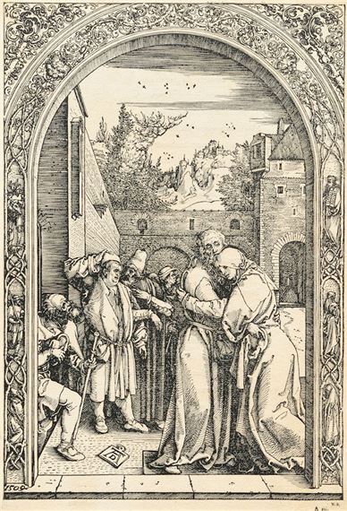 Albrecht Dürer | Anne and Joachim meeting at the Golden Gate (1504 ...