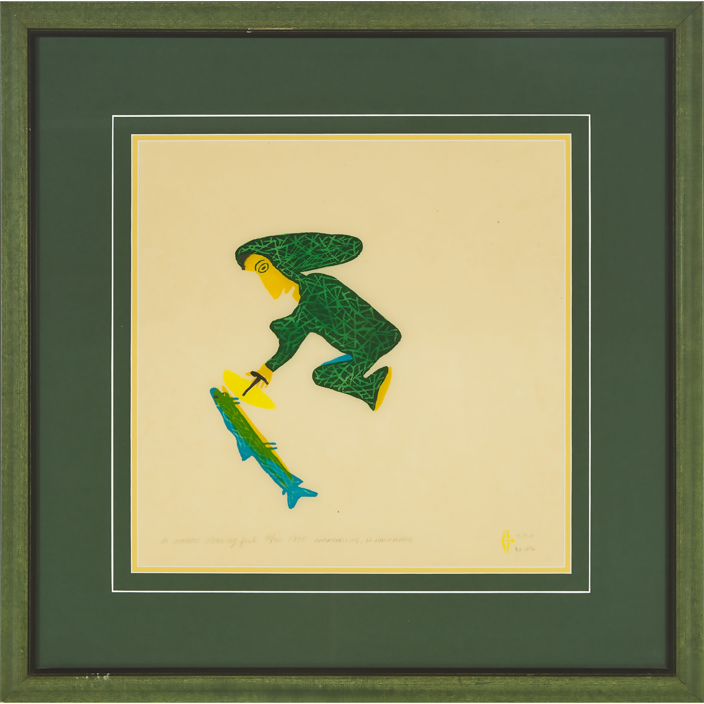 Luke Anguhadluq | A WOMAN CLEANING FISH, 1980 (1980) | MutualArt