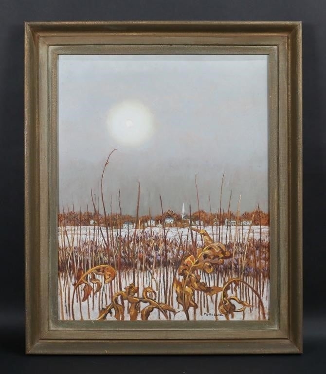 Molly Luce | Molly Luce Oil on Masonite Winter Landscape (1977) | MutualArt