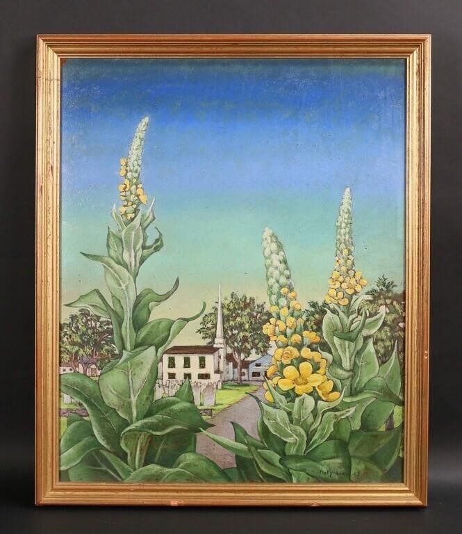Molly Luce | Molly Luce Oil on Masonite Church With Flowers (1963 ...