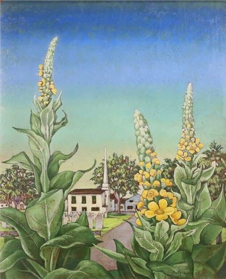 Molly Luce | Molly Luce Oil on Masonite Church With Flowers (1963 ...