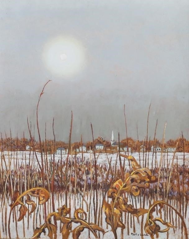 Molly Luce | Molly Luce Oil on Masonite Winter Landscape (1977) | MutualArt