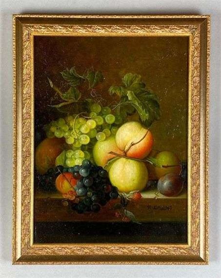 J. Collins | J. Collins Fruit Still Life Oil Painting on Board | MutualArt