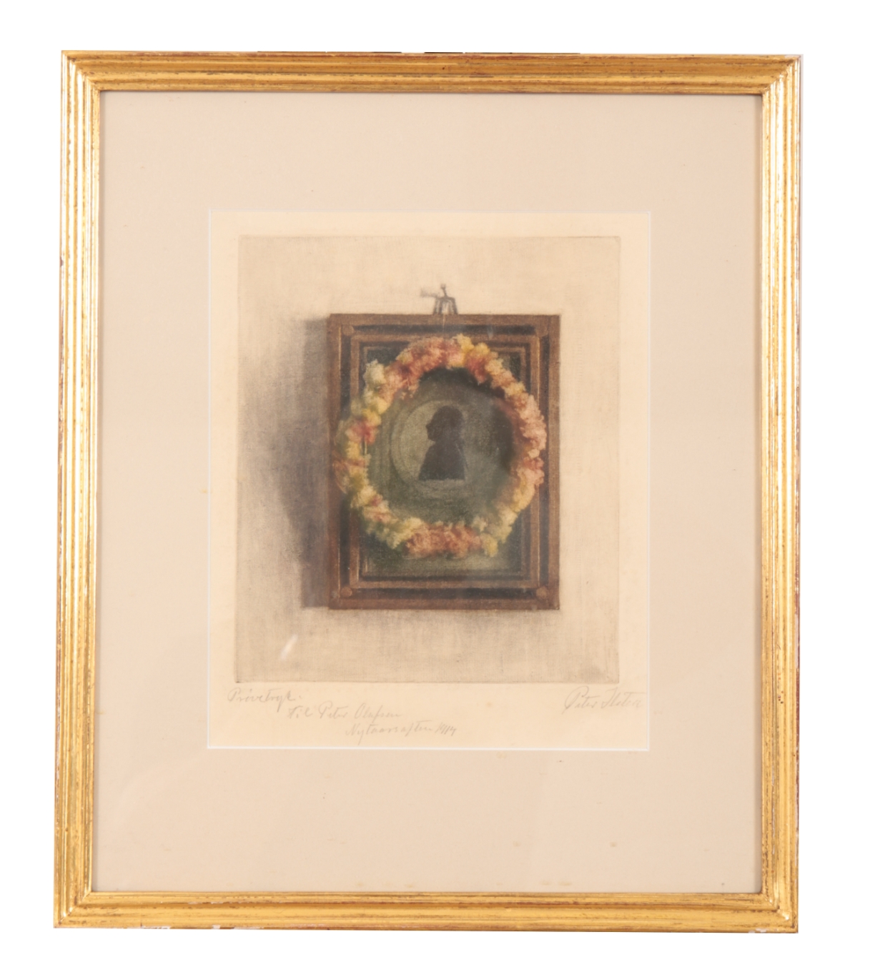 Peter Ilsted | ‘Silhouette with garland of flowers’ (1921) | MutualArt