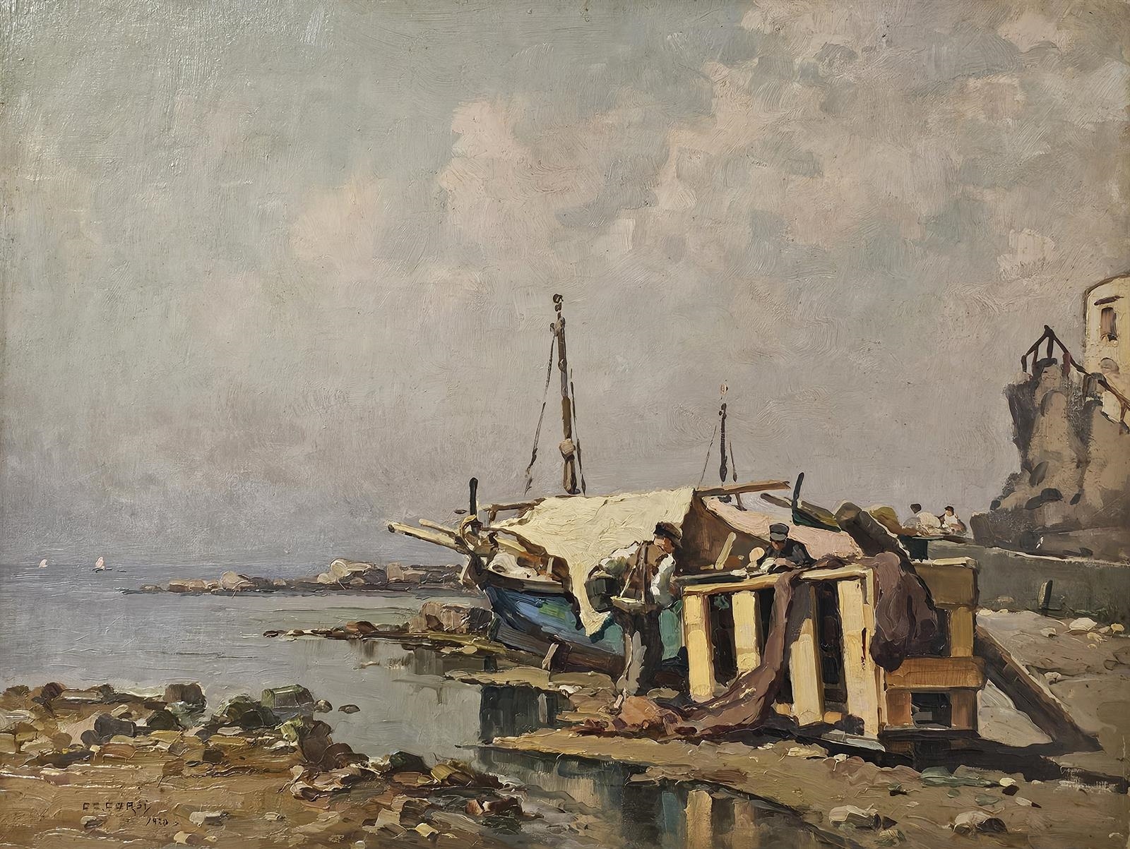 Nicola de Corsi | Barca a secco 1920 (1920) | MutualArt