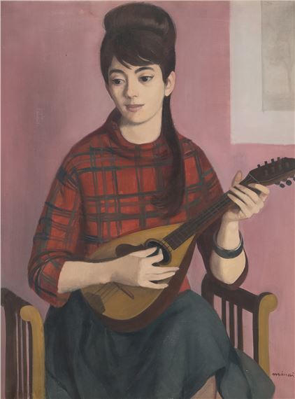 István Mácsai | Woman with a mandolin | MutualArt