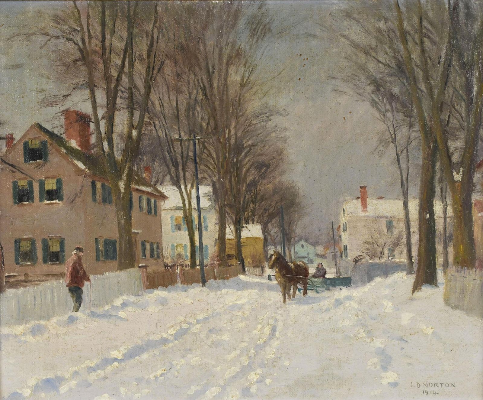 Louis Doyle Norton | WINTER VILLAGE SCENE (1914) | MutualArt