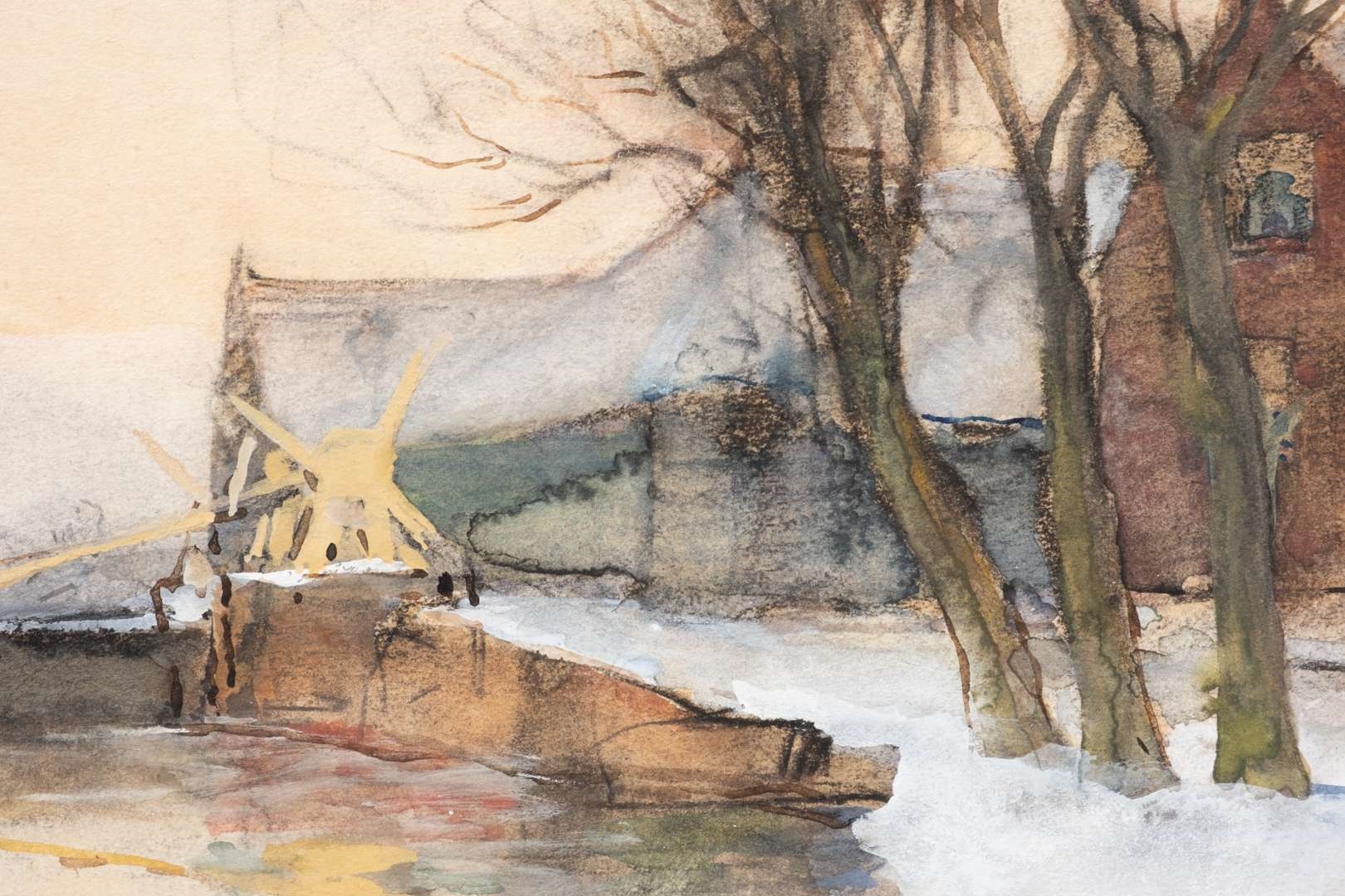 Jan Hillebrand Wijsmuller | Besneeuwd sluisje | MutualArt