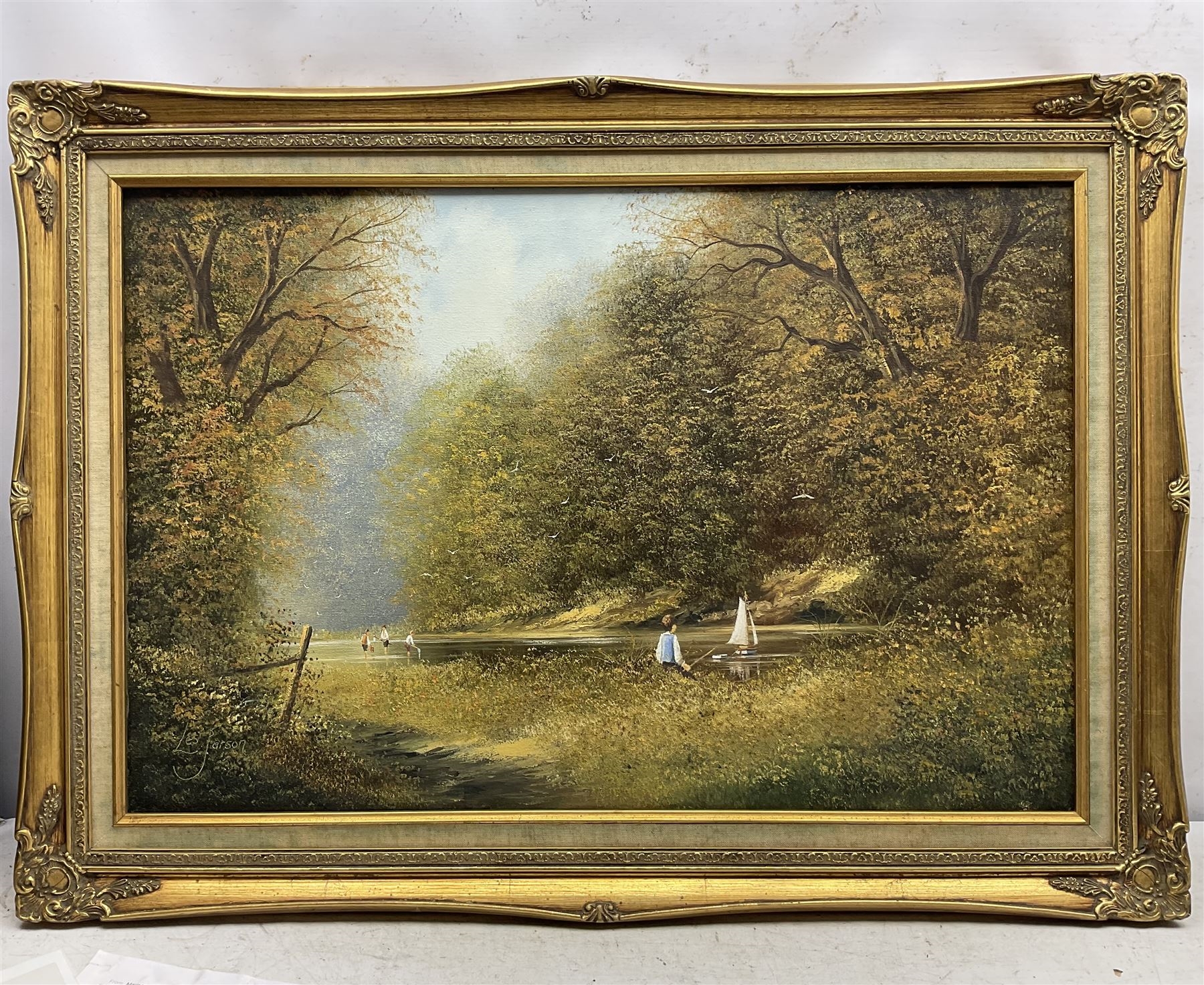 Les Parson | Young Boys Playing on the Lake and Moored Sailing Boats ...