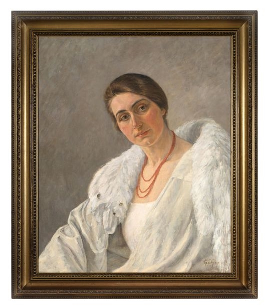 Georges Émile Lebacq | Portrait d'Henriette Lebacq à l'étole (1926 ...