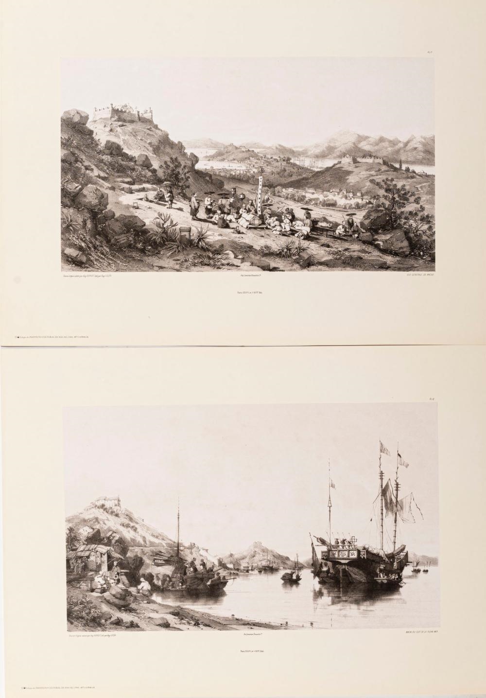 Auguste Borget | Conjunto de 8 litografias representando desenhos de ...