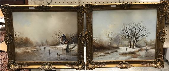 Max Brandrett | Winter scene with figures (19th Century) | MutualArt