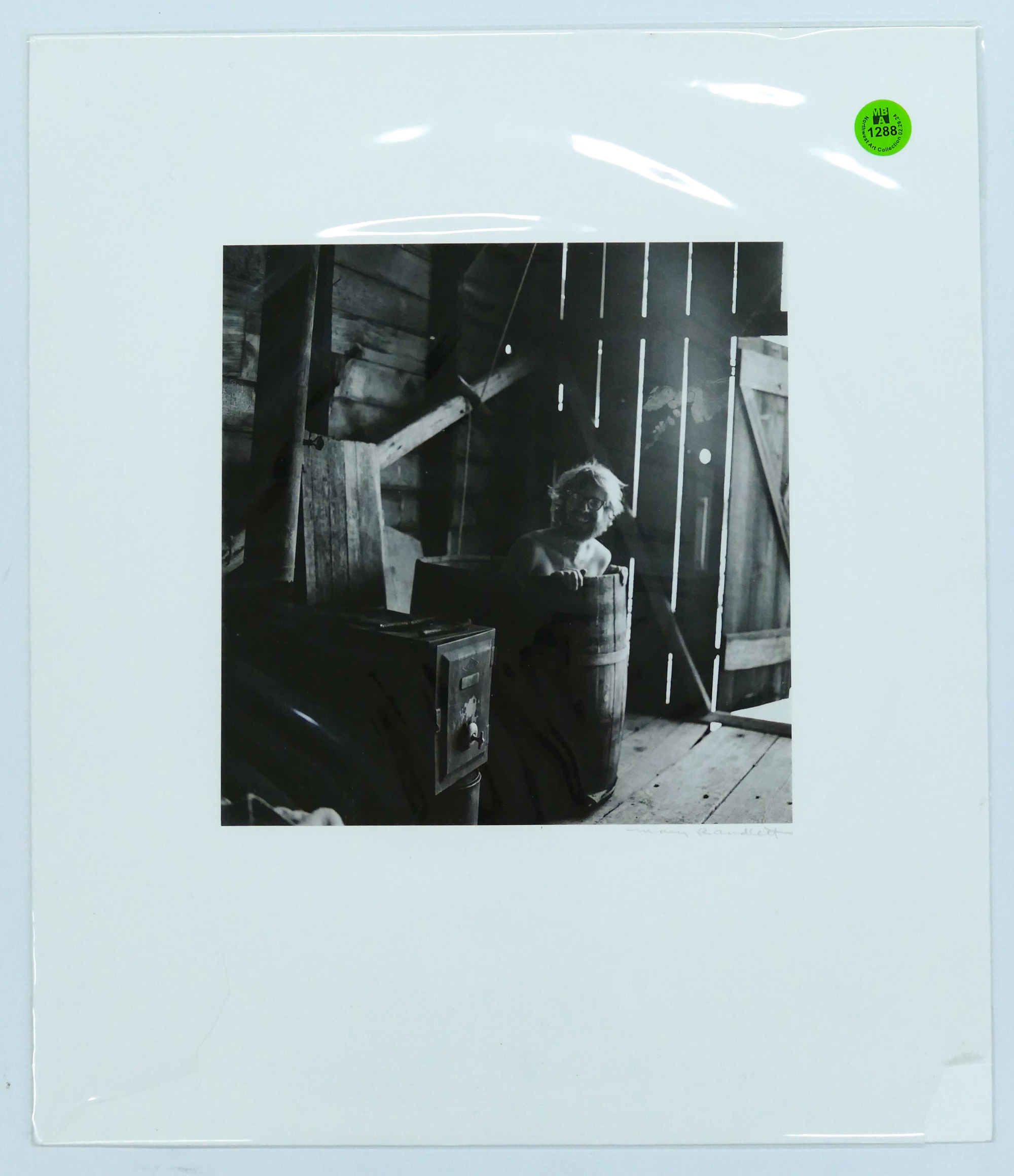 Charles Krafft | Mary Randlett ''Charles Krafft in a Barrel'' Silver ...