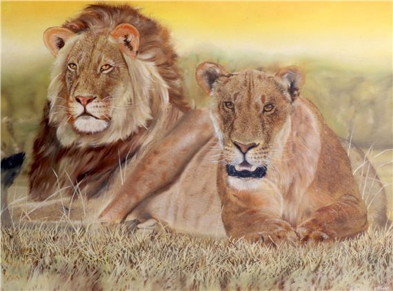 Lester Stone | LION AND LIONESS | MutualArt