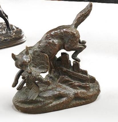 Clovis Edmond Masson | Renard et poule | MutualArt