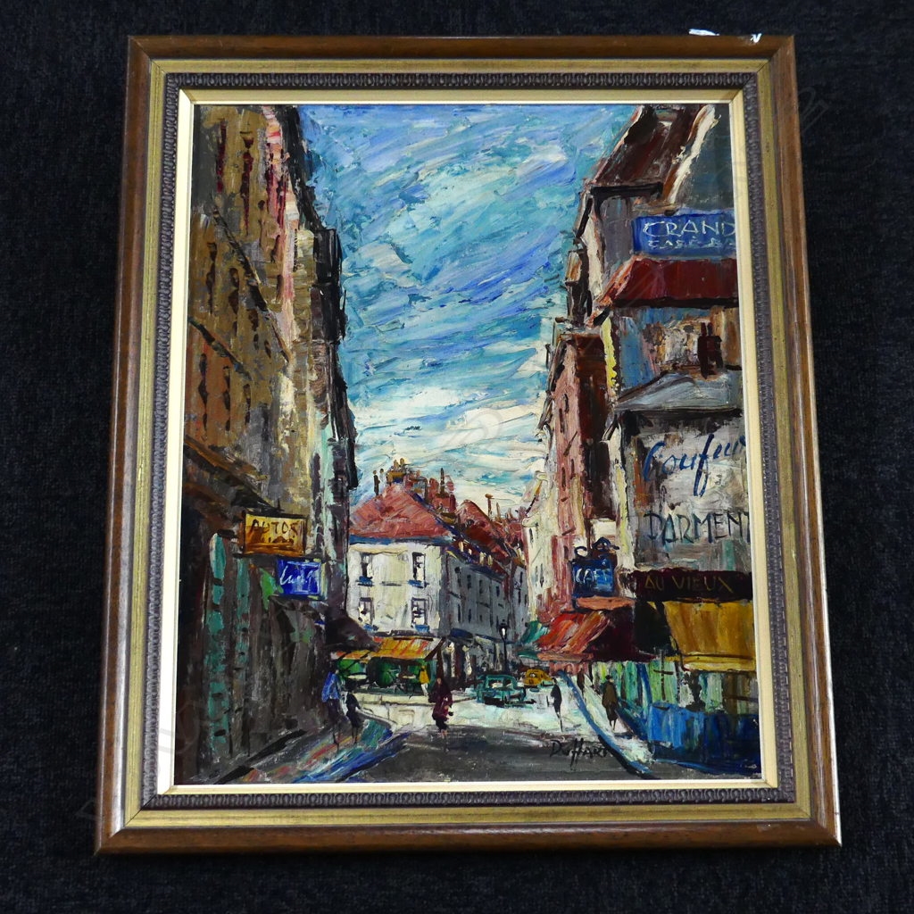 Jules Duffart | JULES DUFFART OIL ON BOARD FRENCH STREET SCENE 500 BY ...