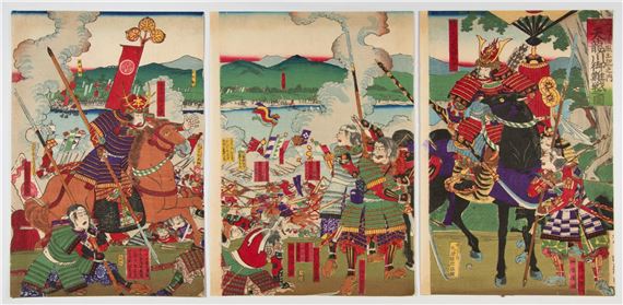 Utagawa Yoshitora | Lord Tokugawa Ieyasu at the Battle of Tenryugawa ...