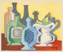 Jean Milo | Composition aux bouteilles et à la coupe de poires (49 ...