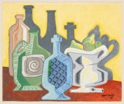 Jean Milo | Composition aux bouteilles et à la coupe de poires (49 ...