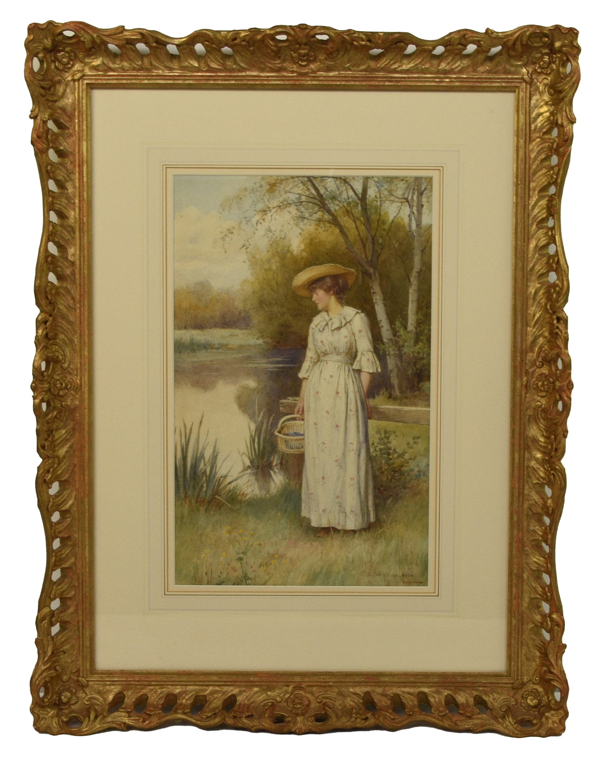 Charles Edward Wilson | Lady out walking along the riverside (1901 ...