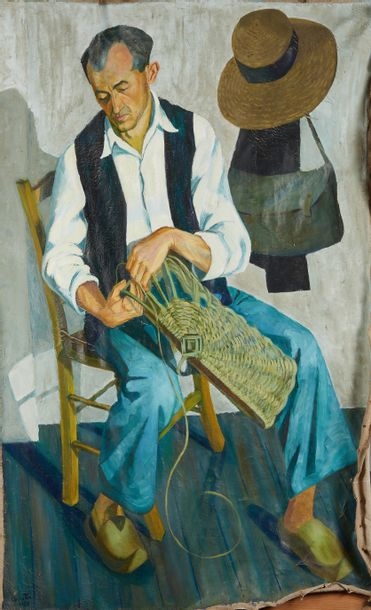 Émile Courtin | Le vannier Huile | MutualArt