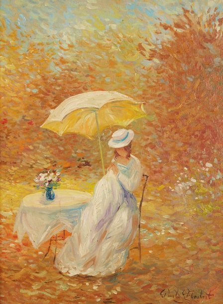 Paul Flaubert | Jeune femme à l'ombrelle | MutualArt