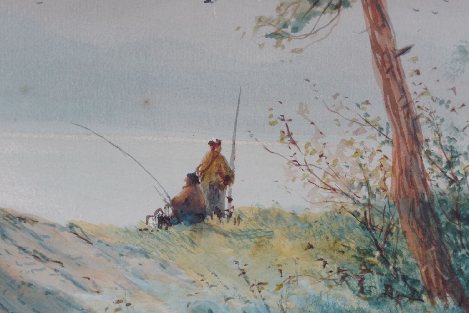 William John Baker | Cottage by a lake; Fishing by a lake | MutualArt