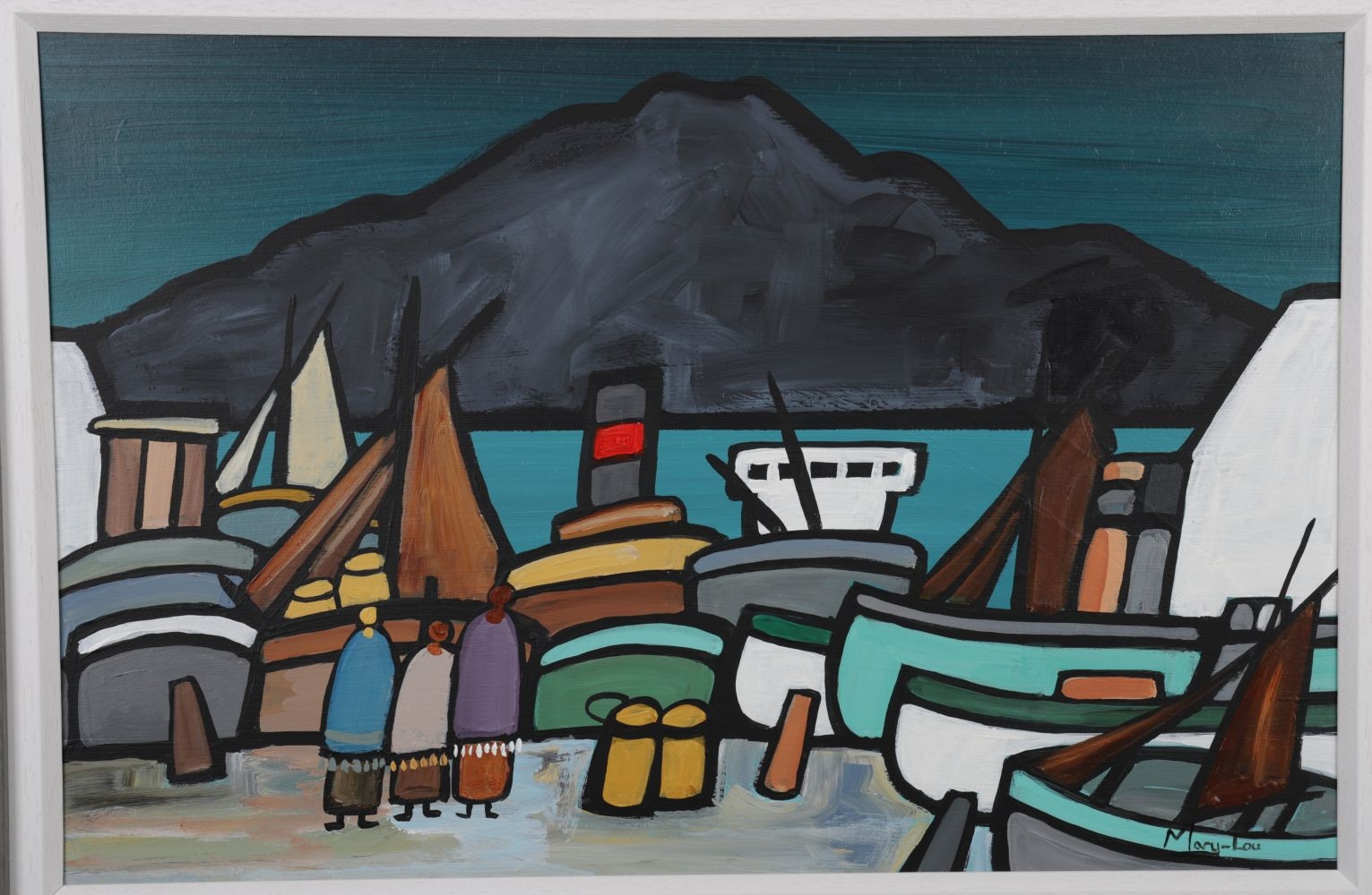 Mary-Lou | Fishing Boats are in. Oil on board. | MutualArt