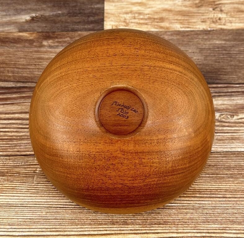 Michael Lee | Michael Lee Hawaii Carved Milo Wood Bowl | MutualArt