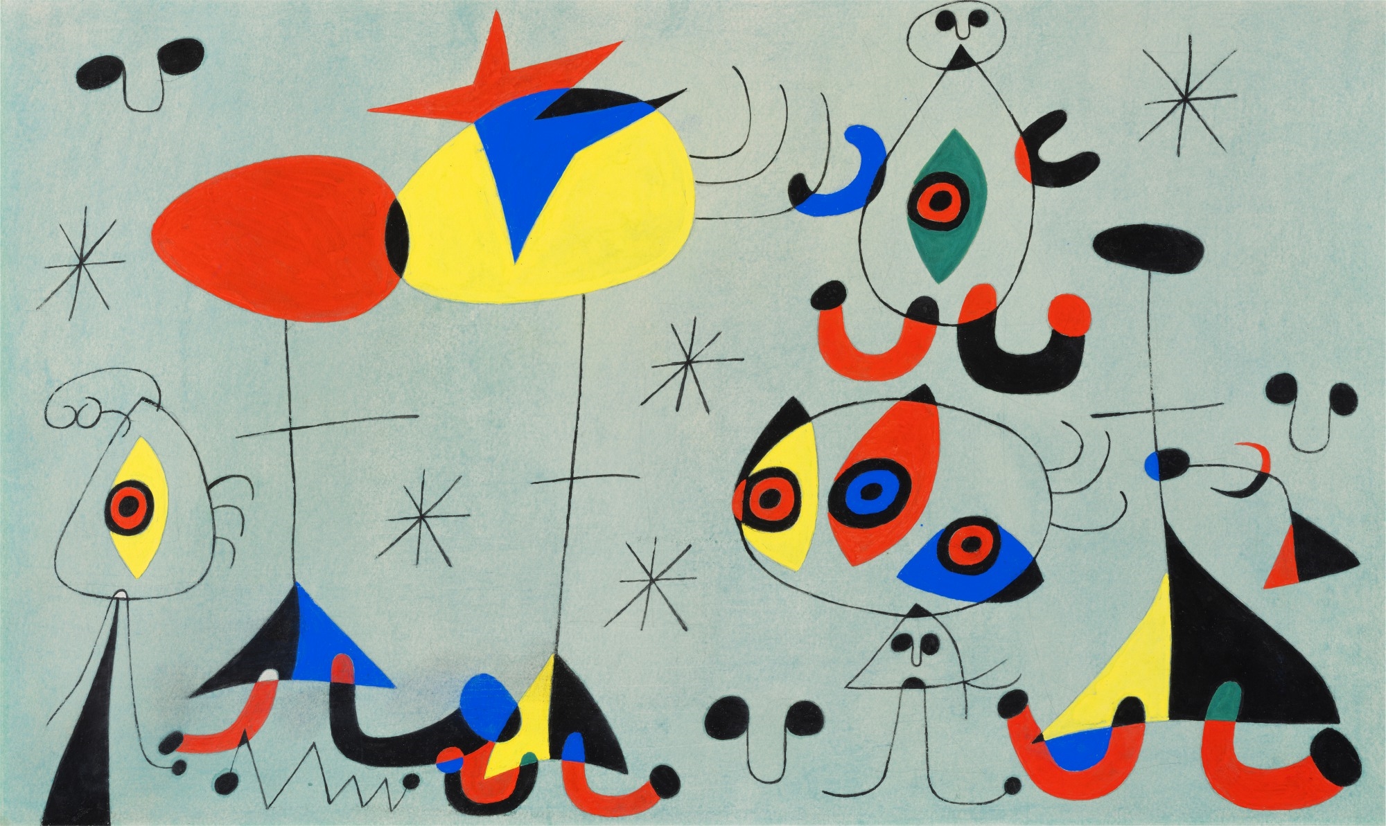 Joan Miró | Sans titre (Soirée snob chez la princesse (Circa 1946 ...