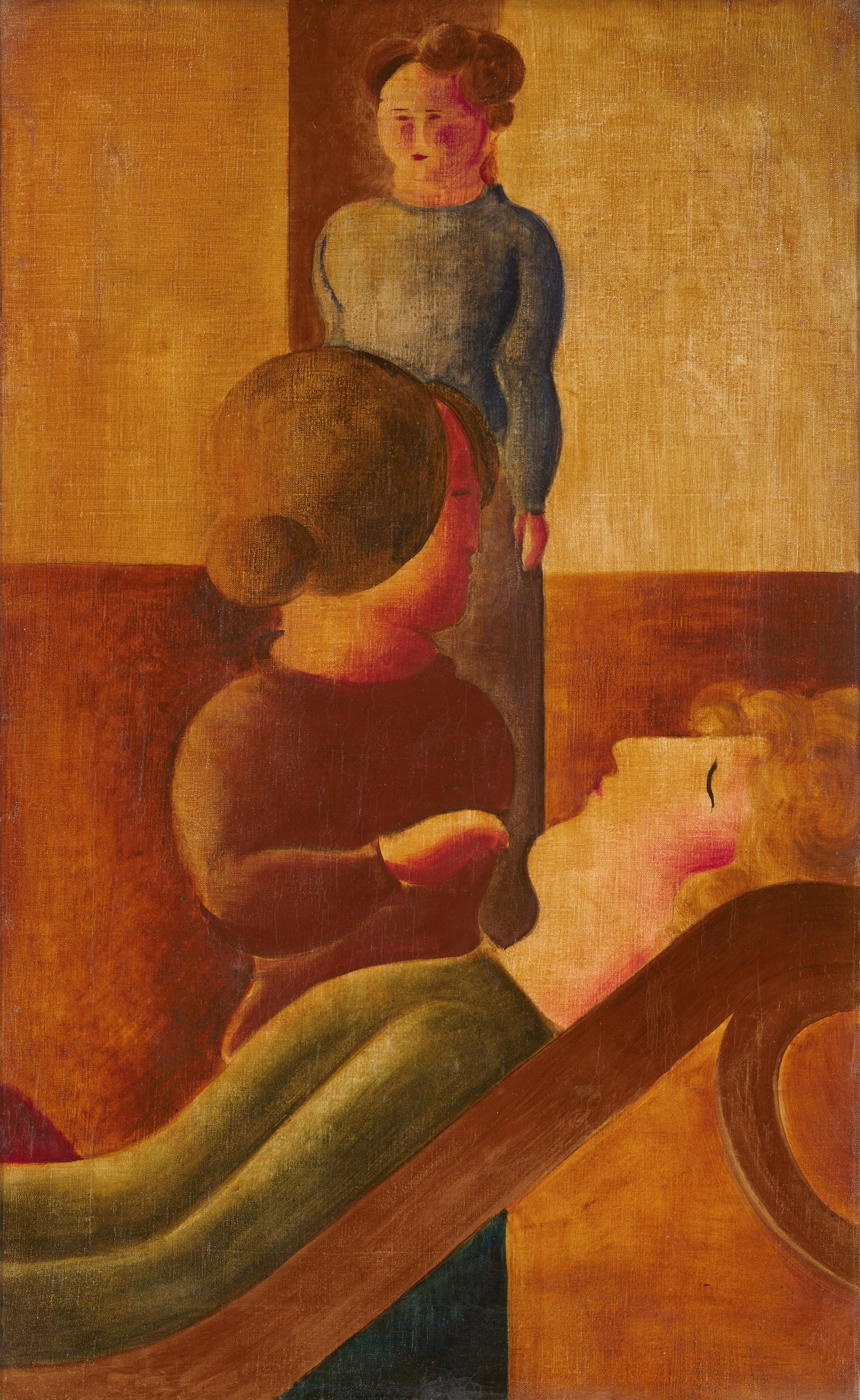 Oskar Schlemmer | Gruppe mit Ruhender (Group with Resting Figure (1928 ...