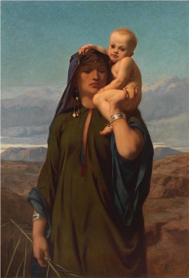 Frederick Goodall | BRITISH, 1822-1904 FORDING THE STREAM | MutualArt