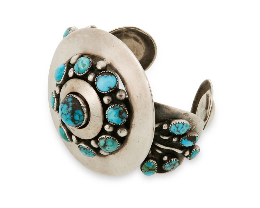 Frank Patania | A Frank Patania sterling silver and turquoise cuff ...