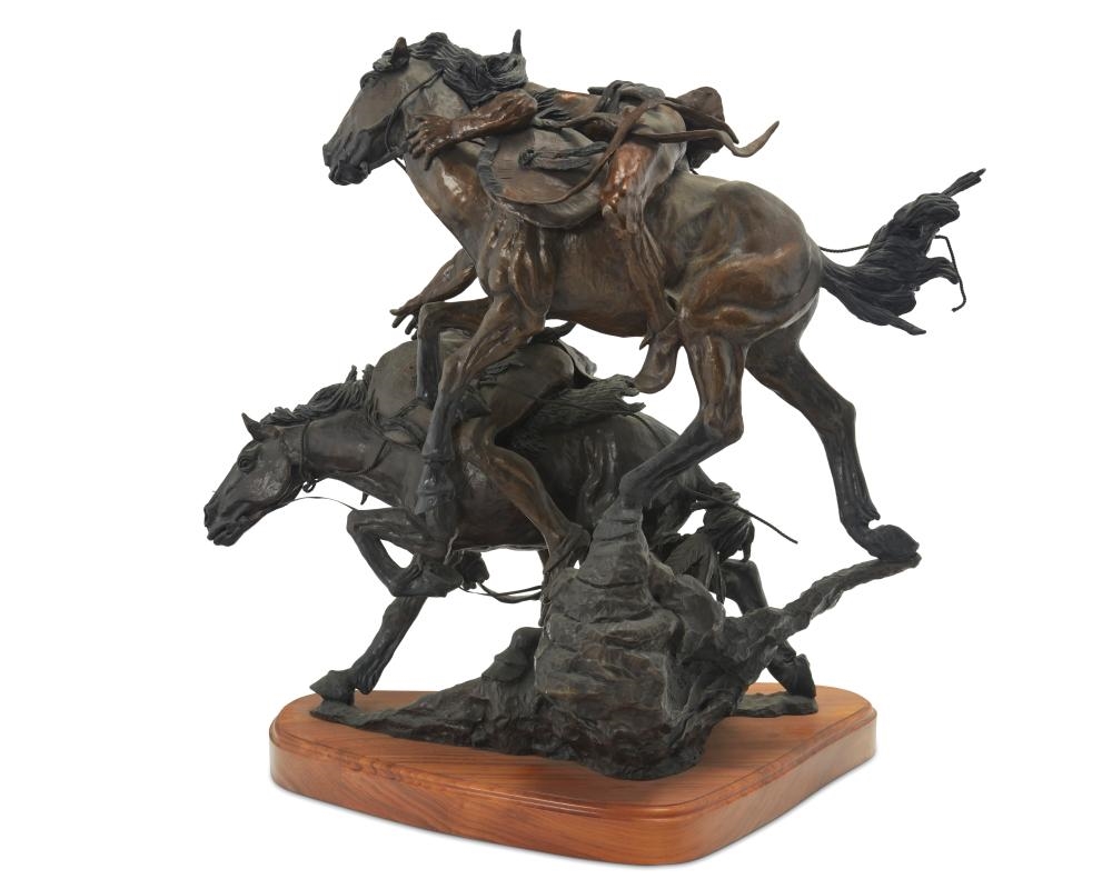 Buck Pettinger | Two Native Americans on horseback (1988) | MutualArt