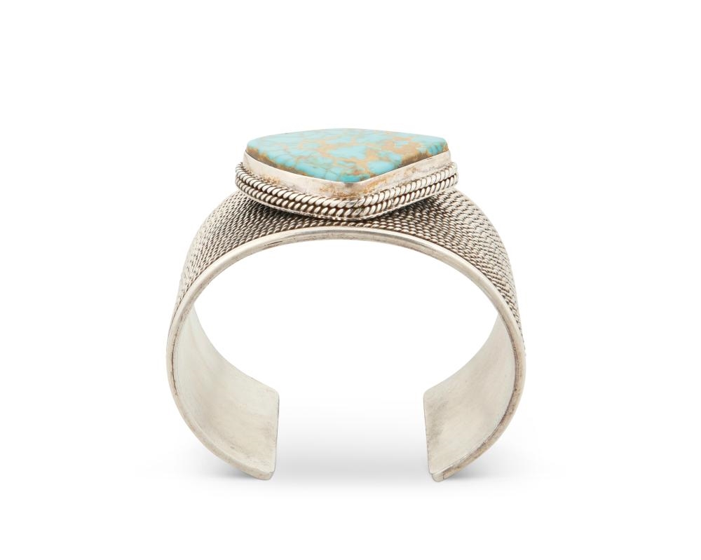 Tom Taylor | A Tom Taylor Navajo sterling silver and turquoise cuff ...