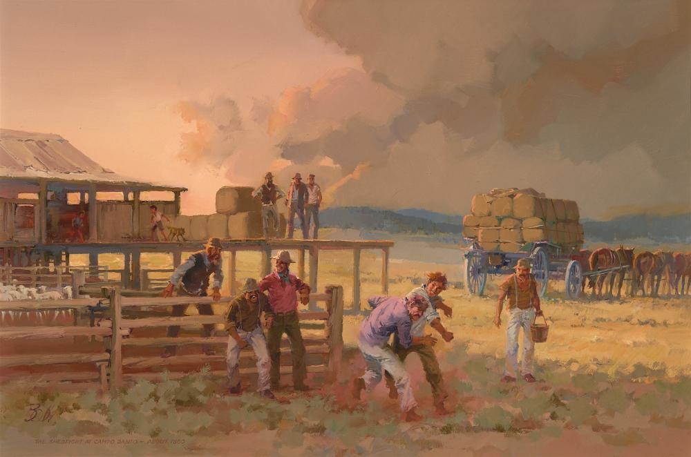 Bob Booth | The Shed Fight at Campo Santo,1860 (1860) | MutualArt