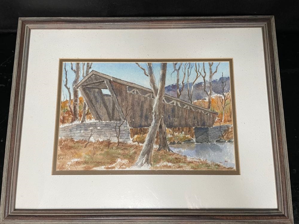 Paul Plaschke | Watercolor of Switzer Covered Bridge - Switzer (Early ...