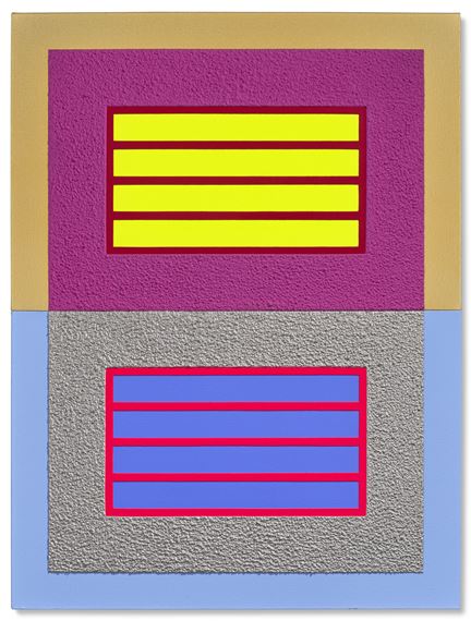 Peter Halley | Rose Prison over Silver Prison | MutualArt